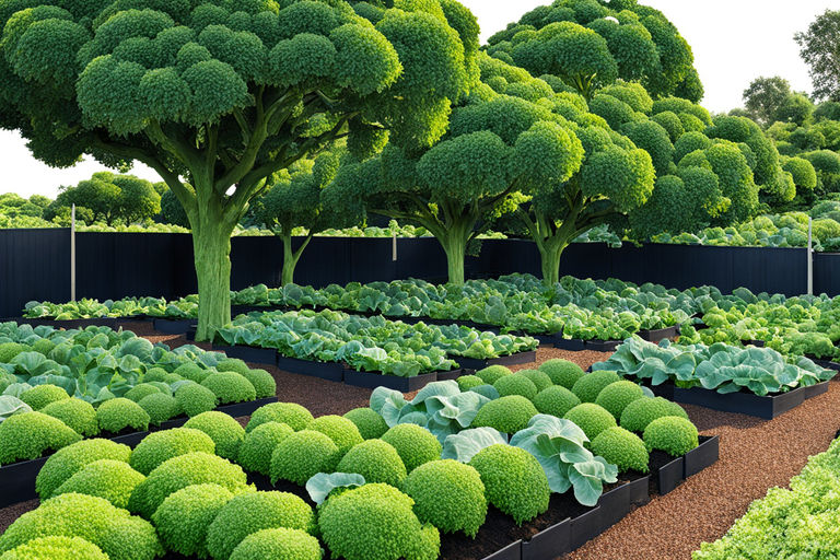 A vegetable patch with broccoli trees by ALEXEY T - Playground