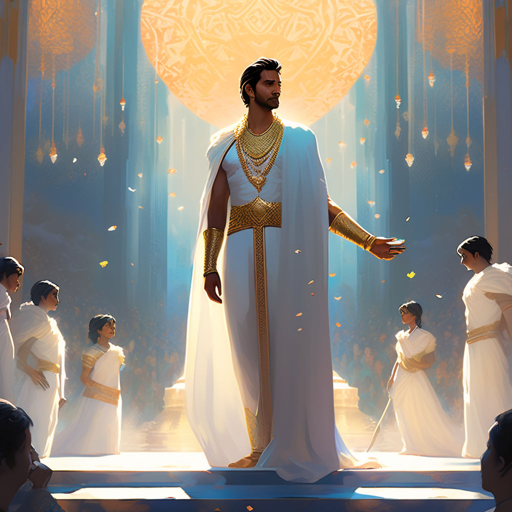 A heartwarming illustration of the king engaging with his su... by ...