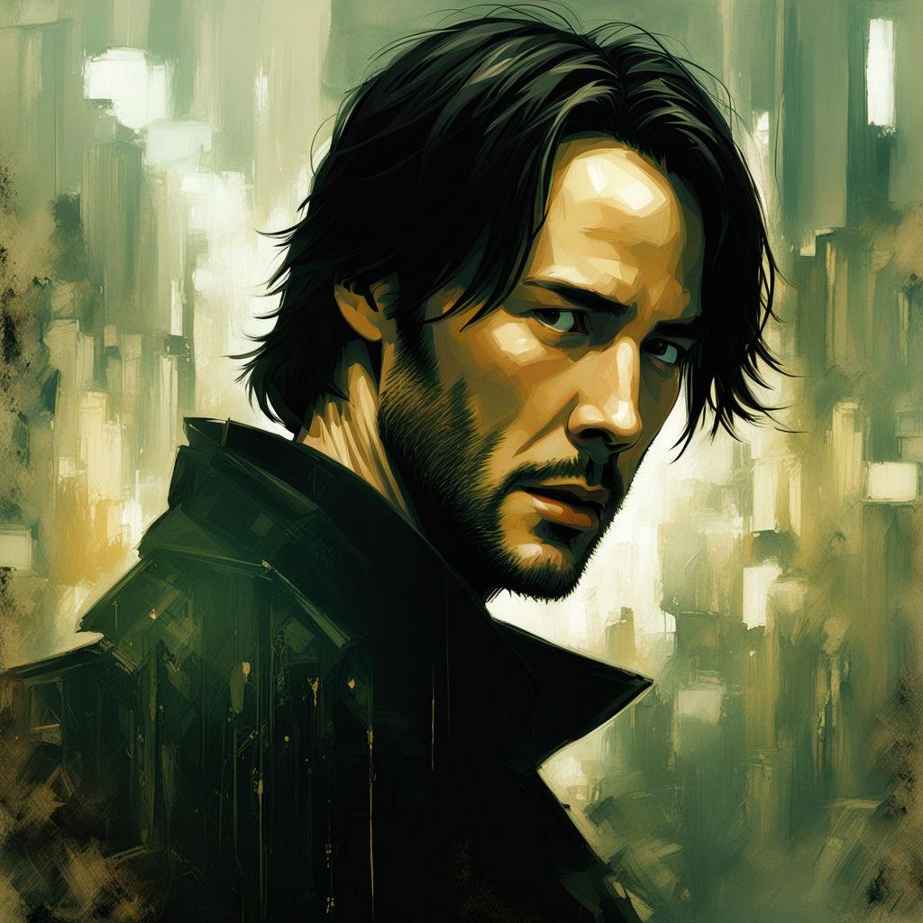 Portrait of the Matrix Hero young keanu reeves as Neo by Kevin Rolle ...