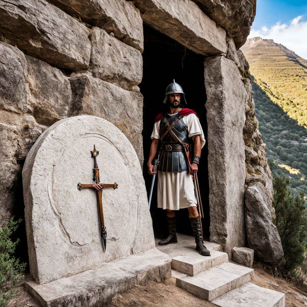 Roman soldier guarding the stone sealed tomb of Jesus on the... by Life ...
