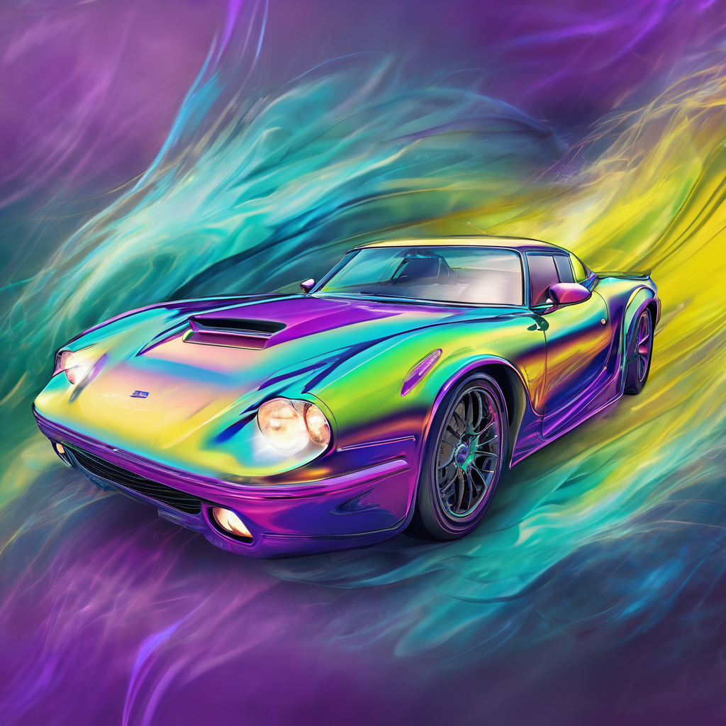 Digital art of a vibrant sports car by Mike Degg - Playground