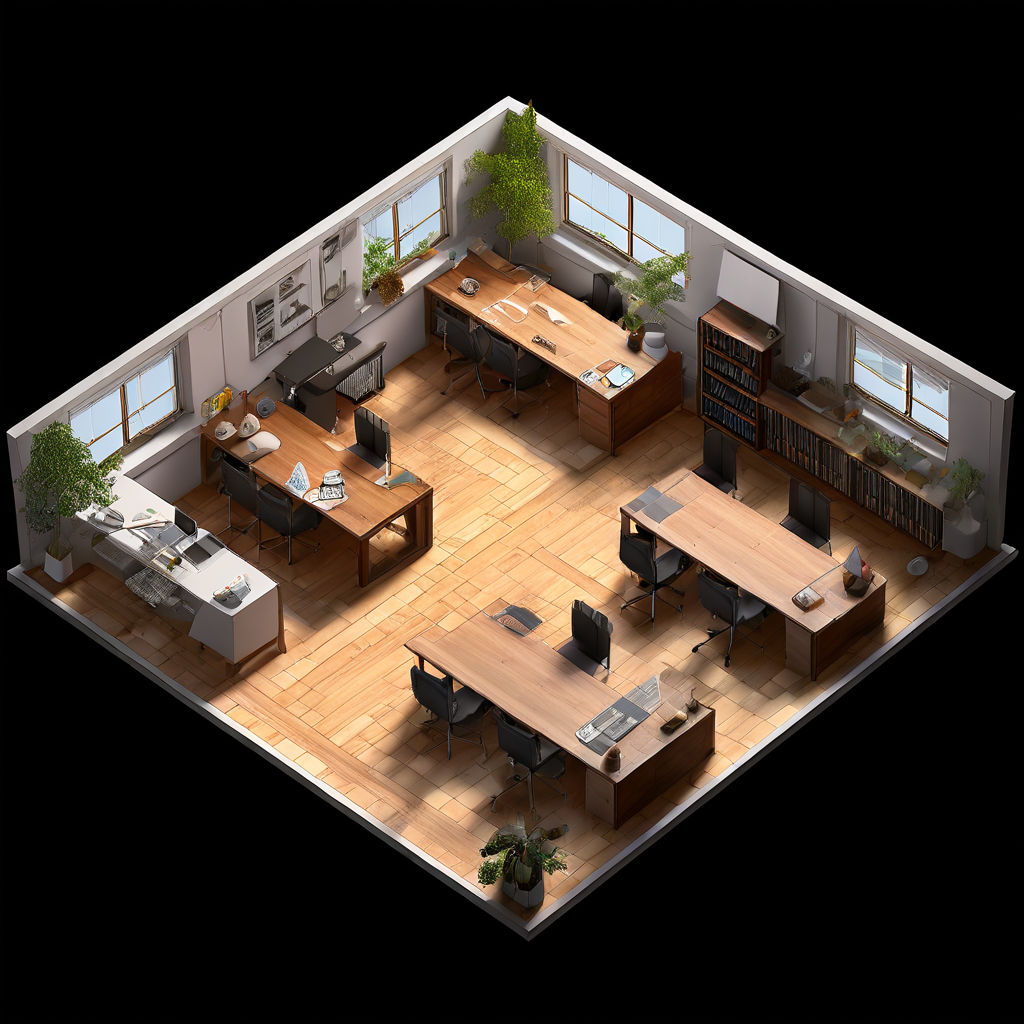 Architectural floor plan of a square room measuring 7 by 7 m... by 2 ...