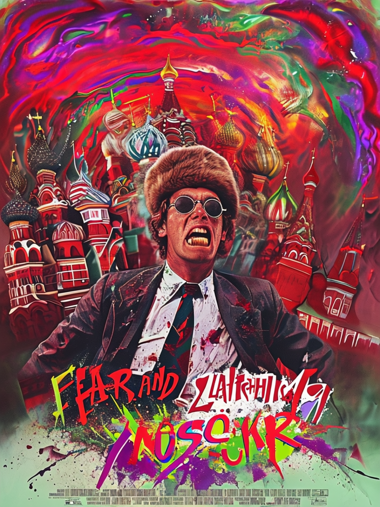 Design a surreal and chaotic movie poster for "Fear and Loat... by Mark ...