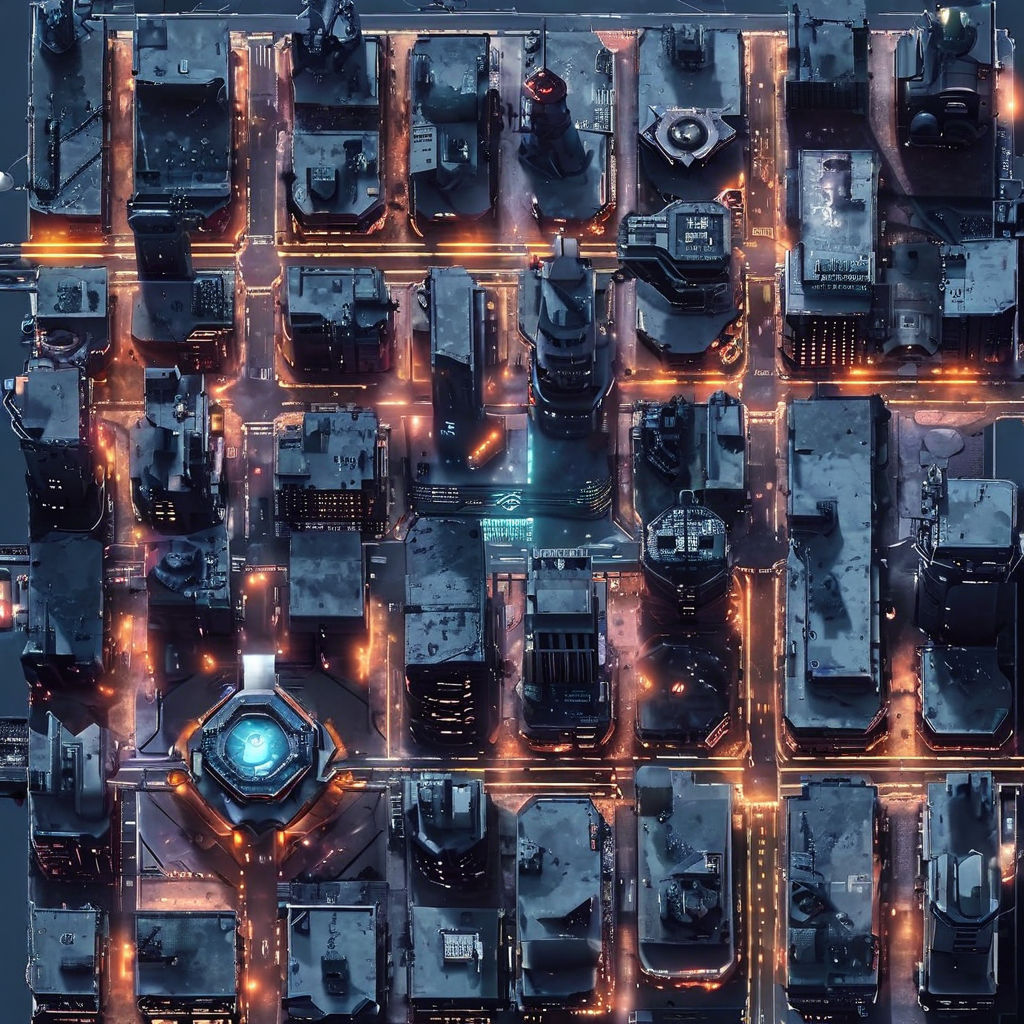 "Generate a high-resolution top-down game map of a sprawling... by Emo ...