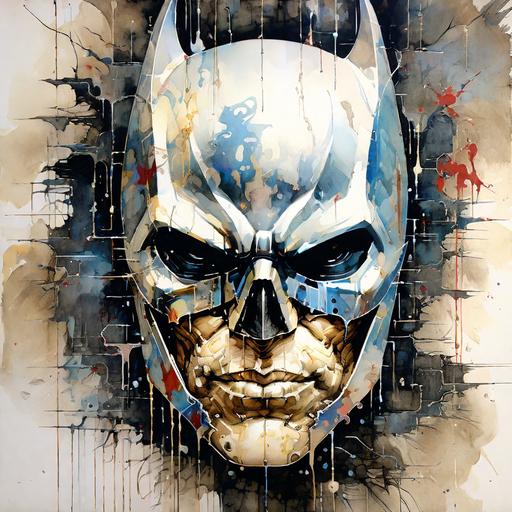 Batman skull emblazoned with World War iconography by Albert Goikhman ...