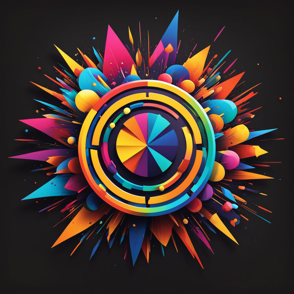 A vibrant and dynamic explosion of colors against a dark bac... by ...