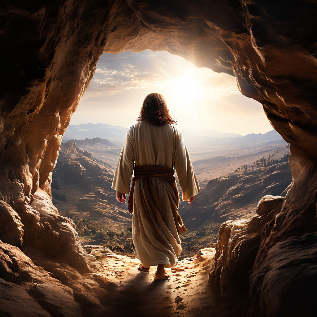 Back of jesus walking out of the tomb by Jensen Alansander - Playground