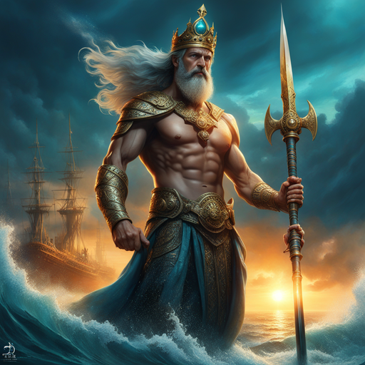 Poseidon portrait by Tu Watercolor - Playground