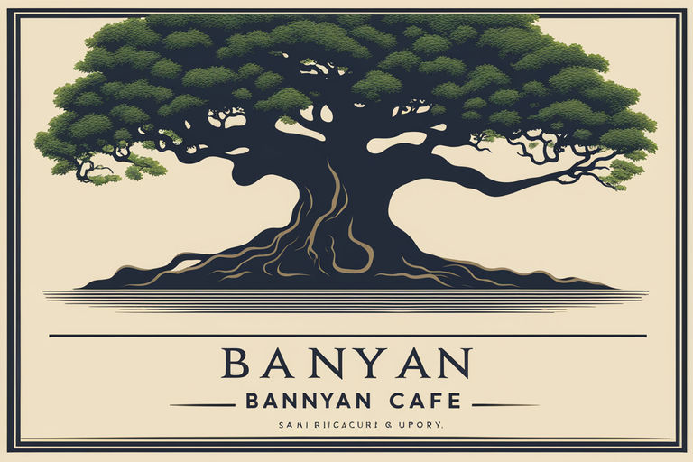 Sign "Banyan Cafe". Minimalist logo for Banyan Cafe featurin... by Mr ...