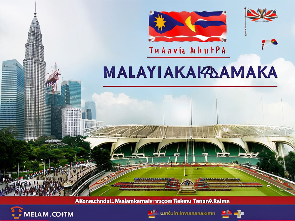 Poster Malaysia Merdeka dengan latar belakang Menara KLCC da... by ...