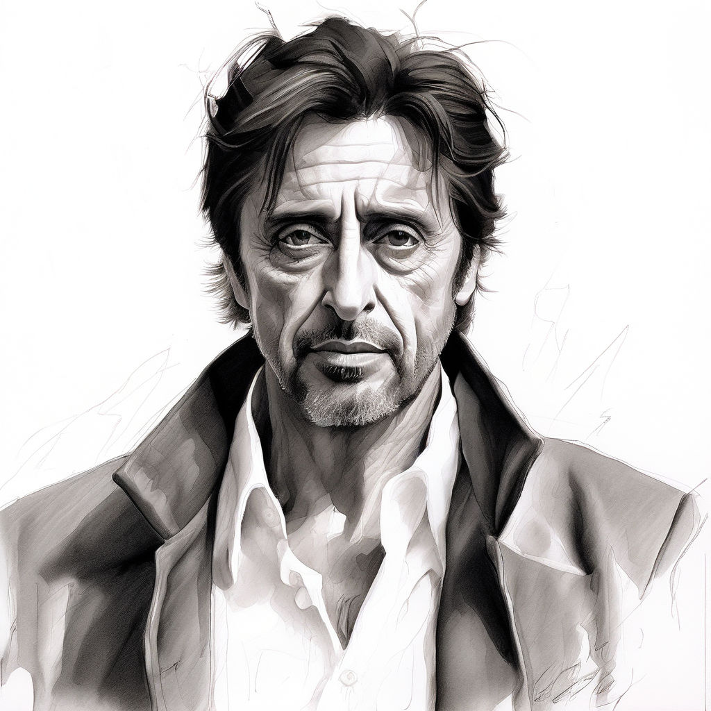Portrait realistic image of actor Al Pacino at a young age i... by Ина ...
