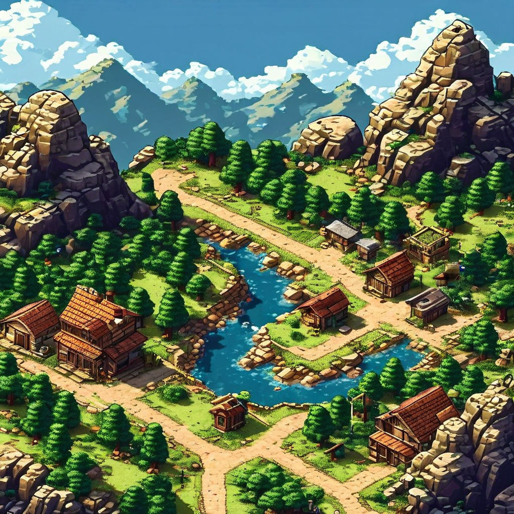 Create a top-down pixel art map by 薙野 - Playground