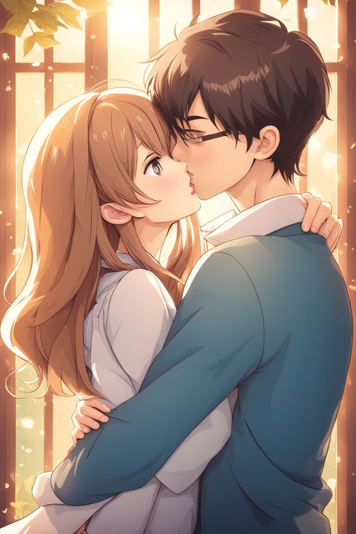 woman-kisses-a-man-on-the-neck-cute-and-lovely-atmosphere-by-raku