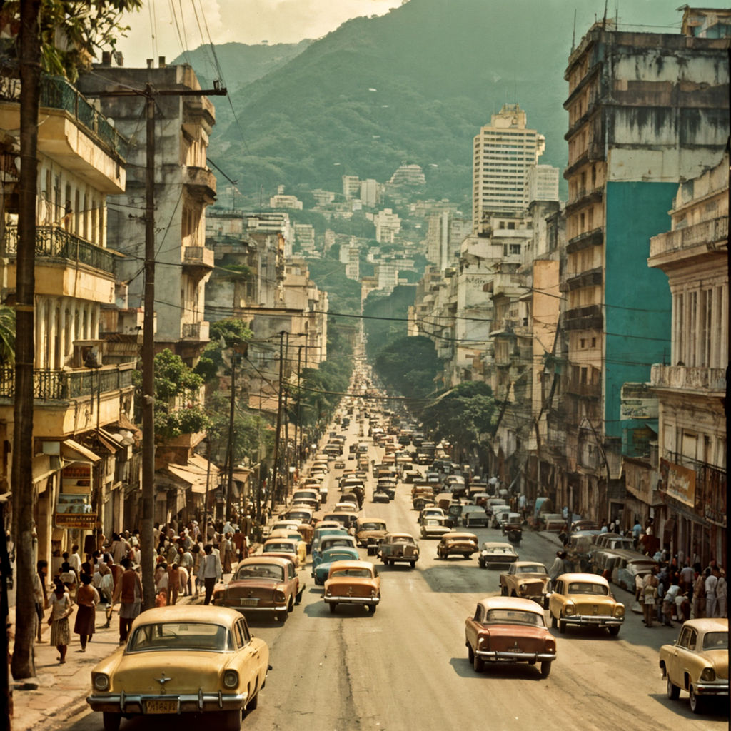A vintage photo capturing the bustle of Caracas in the 1970s by Yoel ...