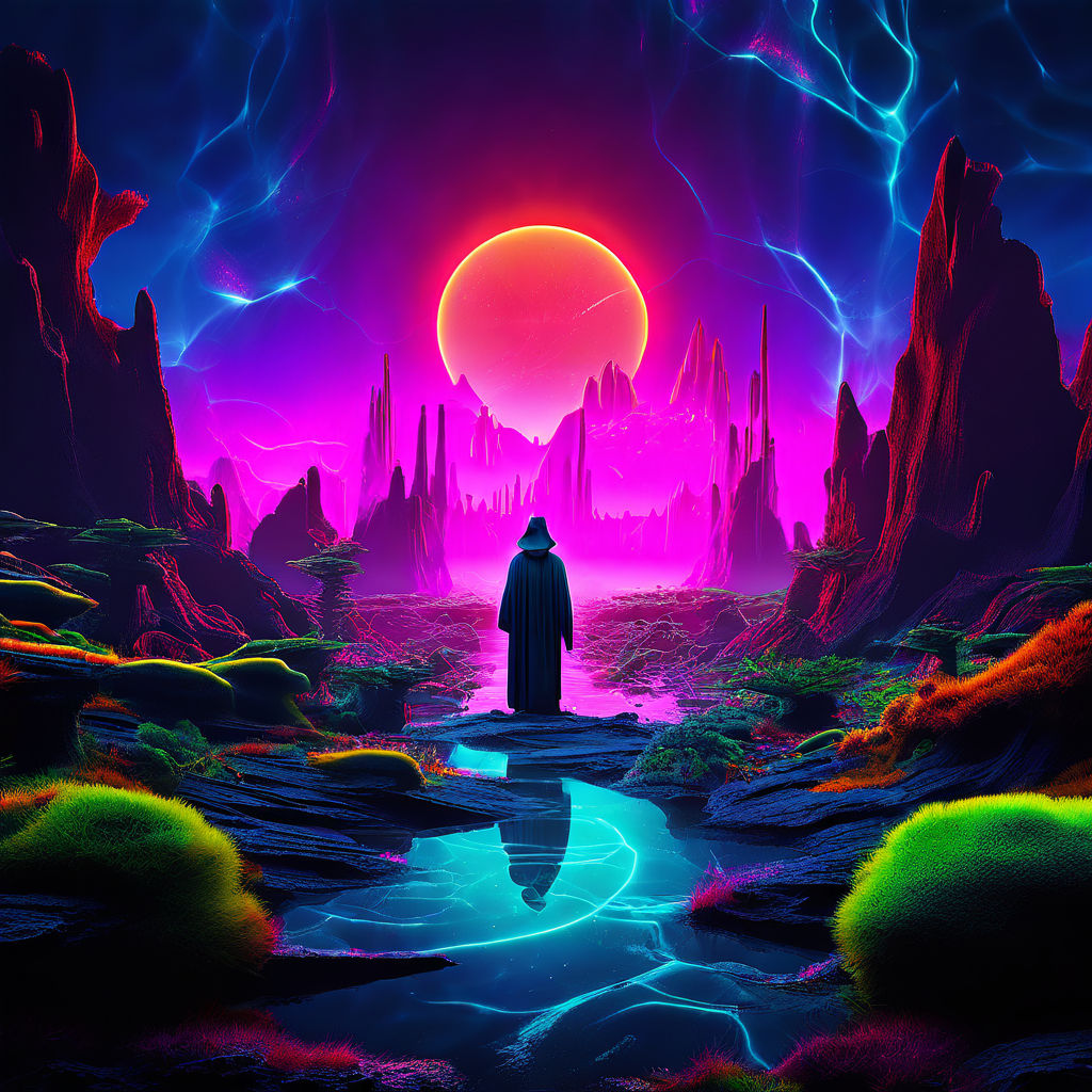 Neon Nature Create an image that portrays the natural world... by AI ...