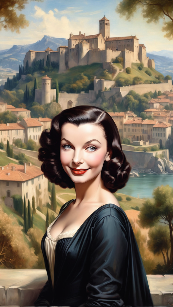 A Portrait Of Vivien Leigh As Smiling Mona Lisa By Visionblue Playground