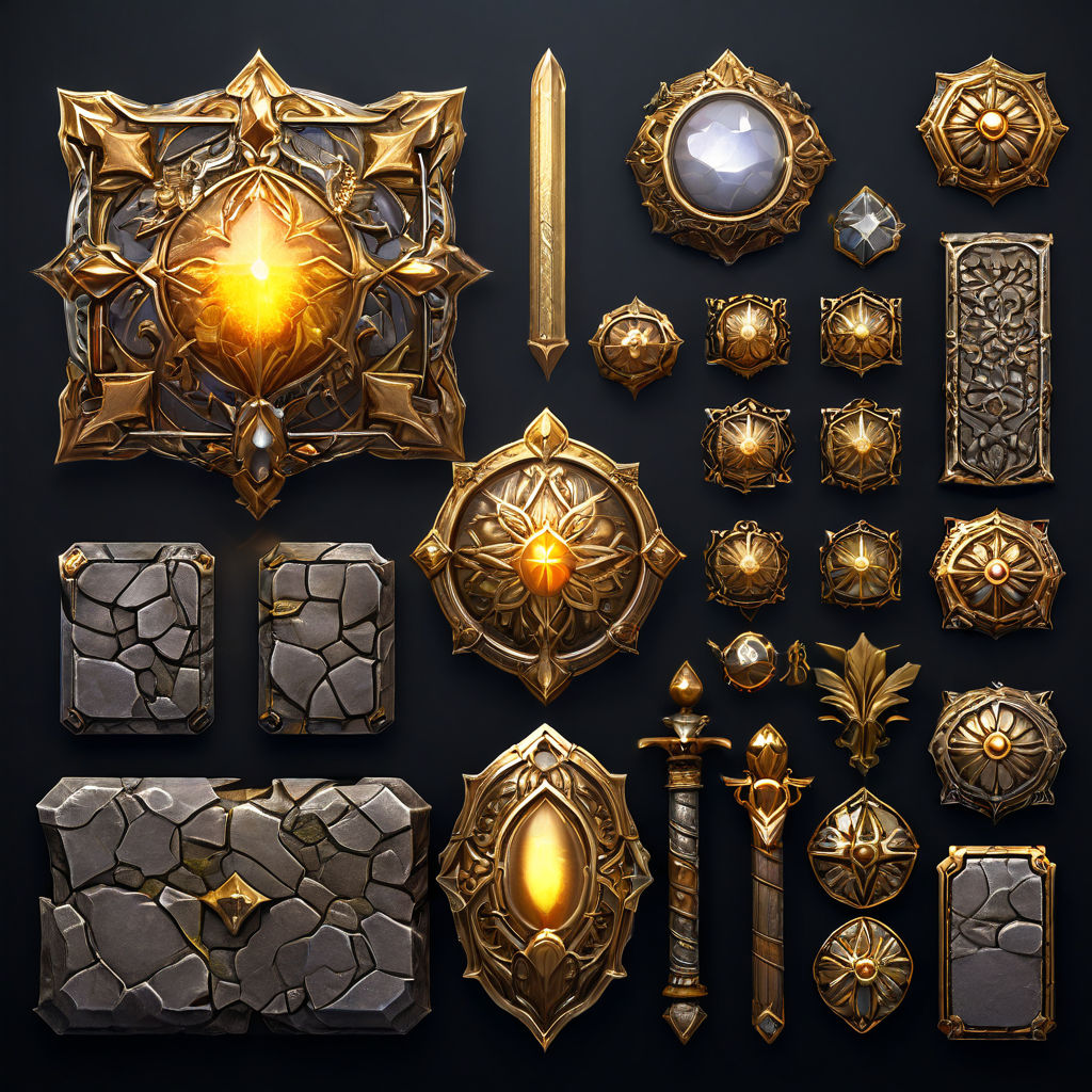 Design UI assets for a PC RPG game set in the medieval era. ... by ...