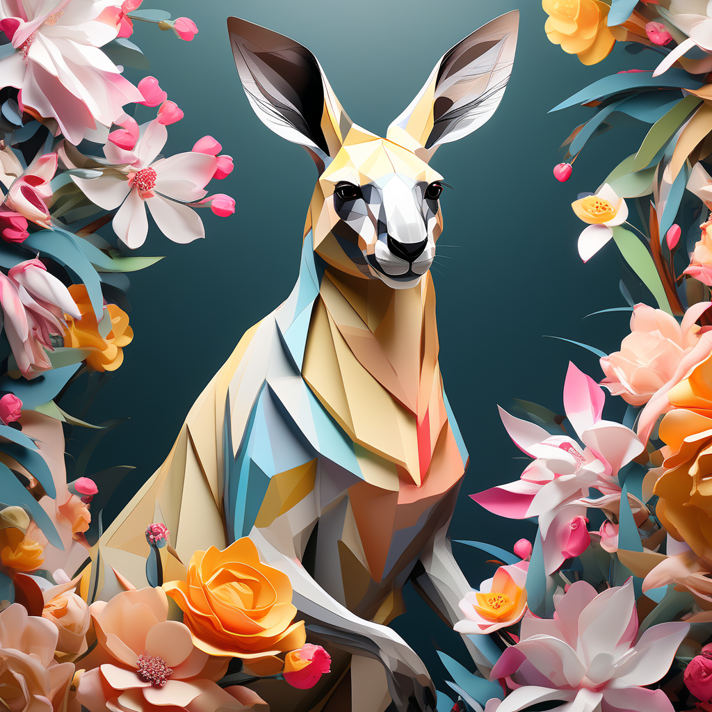 Kangaroo depicted in a collaborative style inspired by Jacob... by ...