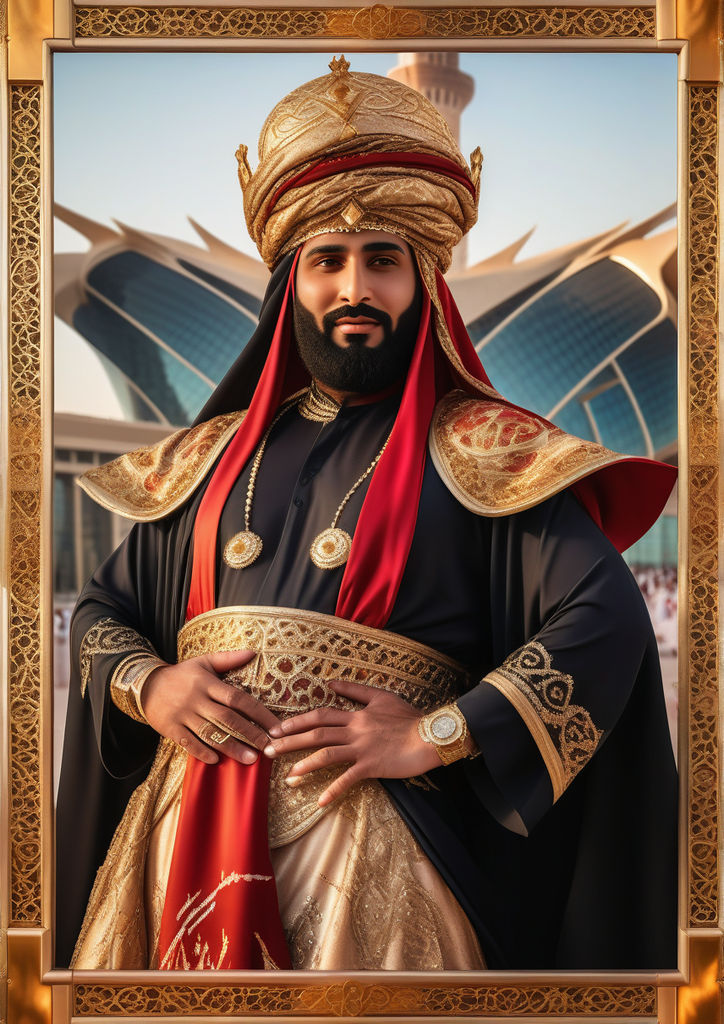 Arabic king adorned in traditional royal attire by Vastu Purushan ...