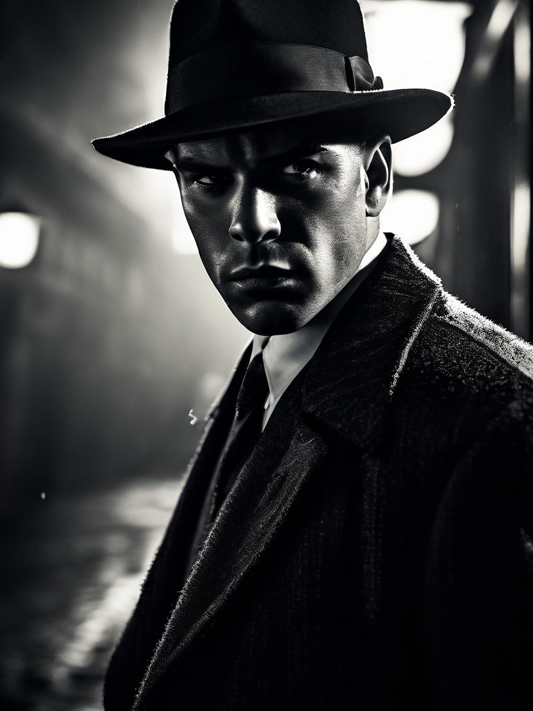 Film-noir inspired scary looking gangster by lazarzili - Playground