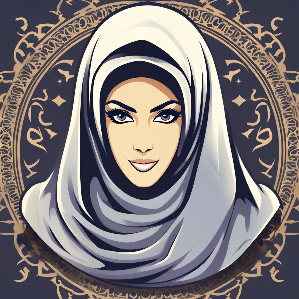 Logo of a veiled Muslim teacher with a niqab and Arabic lett... by Aya ... Logo of a veiled Muslim teacher with a niqab and Arabic lett... by Aya ...