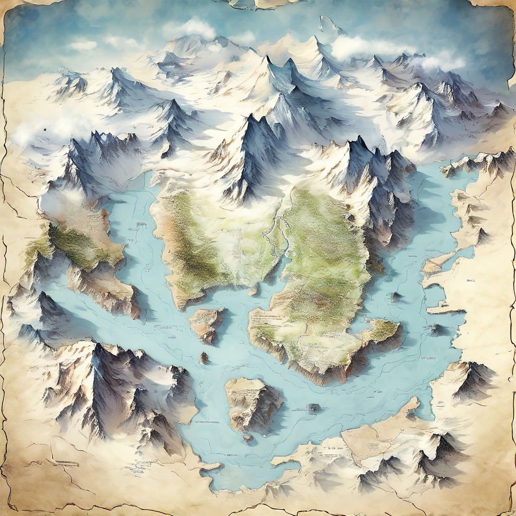 Create a detailed fantasy world map for a post-apocalyptic s... by Dewa ...