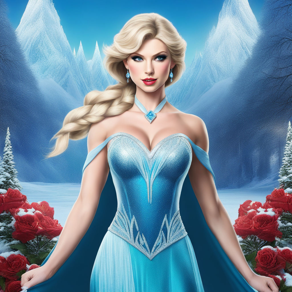 Muscular bodybuilder Taylor Swift as Elsa from frozen by McG - Playground