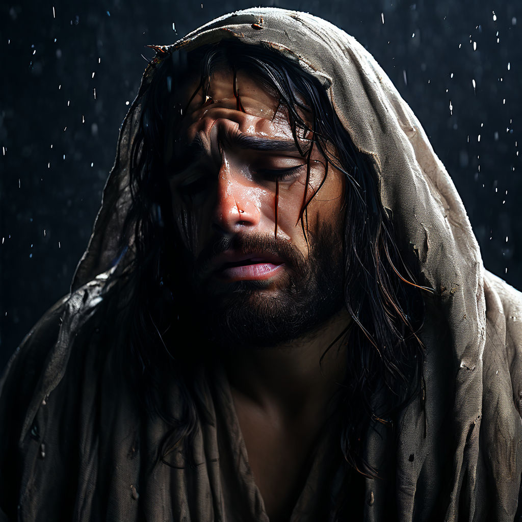 Sad jesus crying by The Cross Wausau - Playground