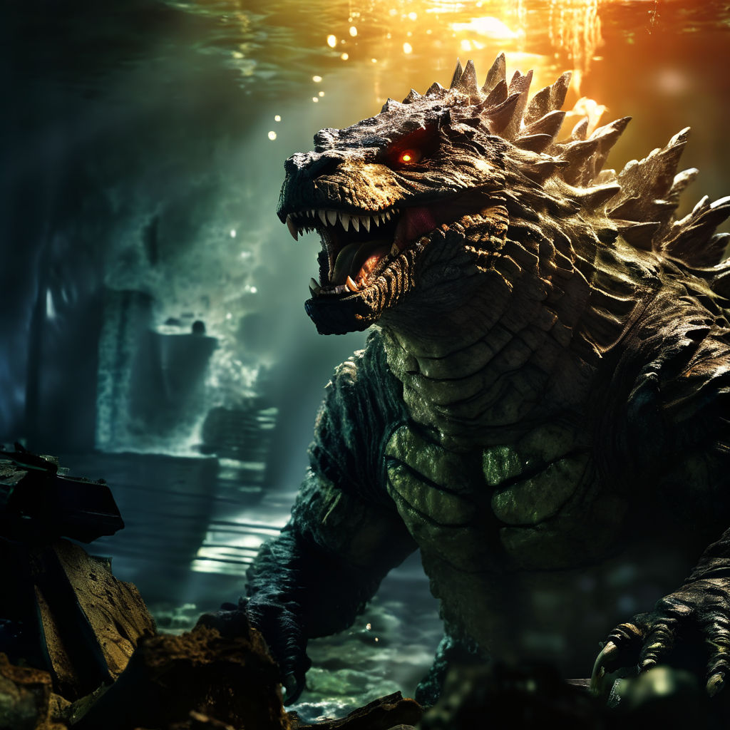 Godzilla in deep-sea ruins by 陳楷霖 - Playground Godzilla in deep-sea ruins by 陳楷霖 - Playground