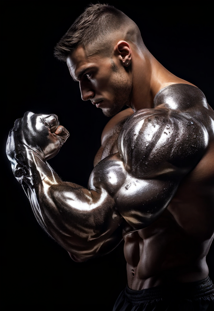 A 22-year-old bodybuilder showcasing hyper-muscular forearm by OSKAR St ...