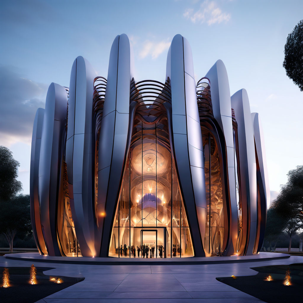 The exterior shape of astronomy museum with 9 cylinders insp... by Aya ...