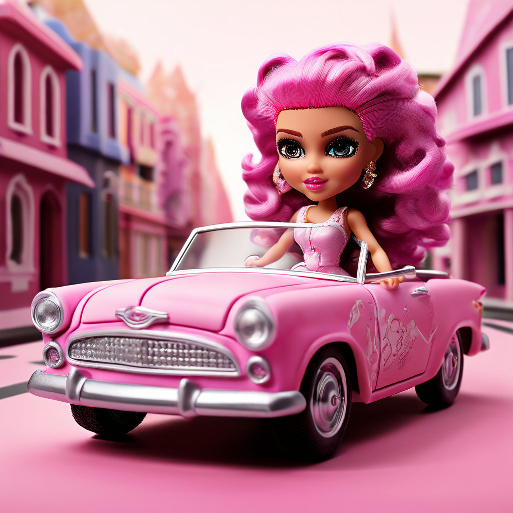 A bratz doll driving a pink bratz car. Big picture by Ana - Playground