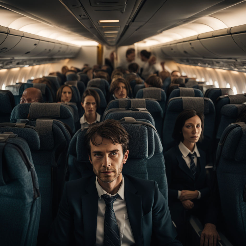Airplane cabin in a state of mild chaos by Е С - Playground