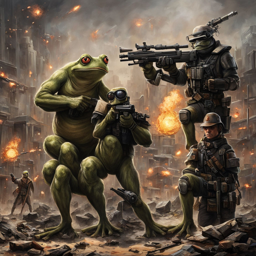A combat ready frog with machine gun and a katana by Erik Paliza ...