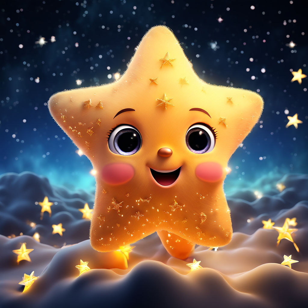 20 cute big stars in the night sky 3d by creative kim - Playground