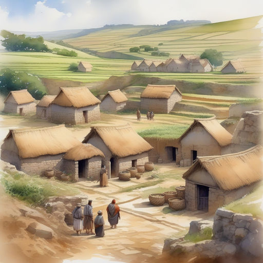 Neolithic village where people and farming and growing crops by Ghulam ...