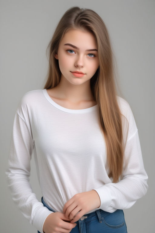 Photo of beautiful age 18 girl wearing long sleeve shirt by franxxlin ...