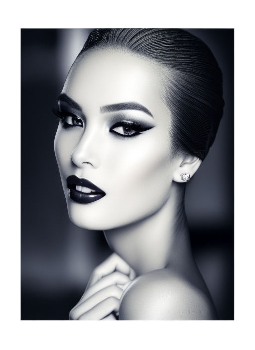 High resolution portrait photography in which the model poss... by ...