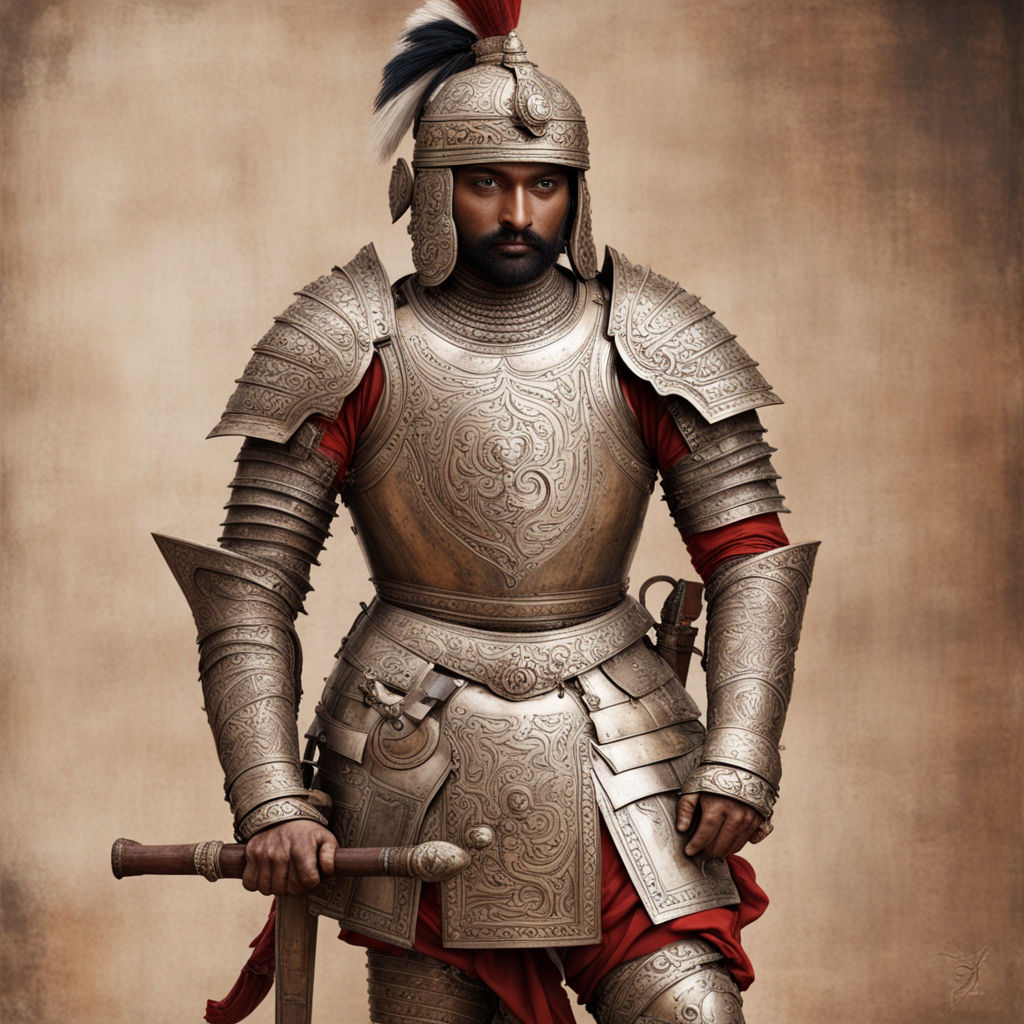 India. Hindu Warrior in armor by Navjot Jassi - Playground