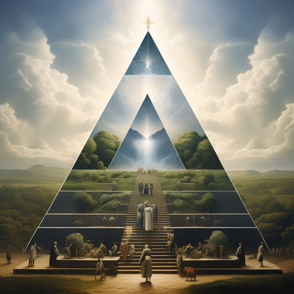 Create an image of a pyramid divided into three equal parts ... by Katy ...