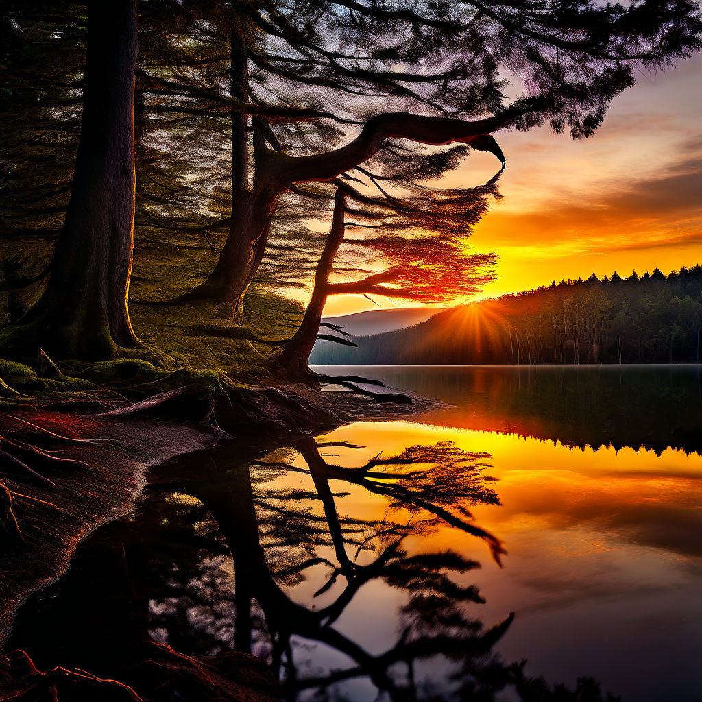 Sunset immersed forest landscape by Mrinmoyee Debi Rakhee - Playground