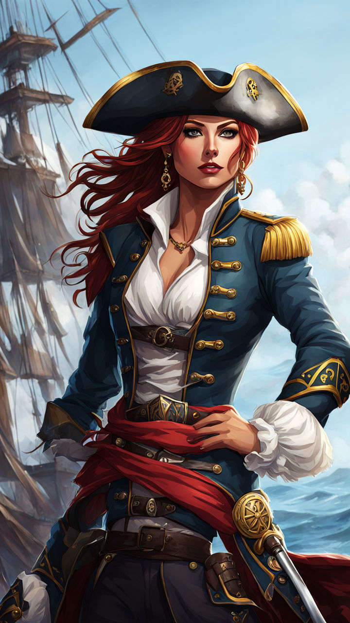 Concept art of a female pirate captain by Tim Johnson (Dylly) - Playground