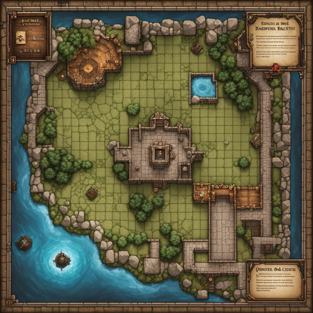 A Dungeons and Dragons tabletop battle map in top view by luiz henrique ...