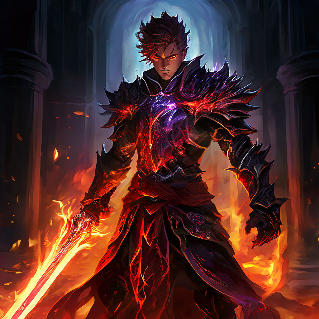 Ultimate Flame Swordsman from Yu-Gi-Oh! reimagined as a Dung... by Sergiu - Playground