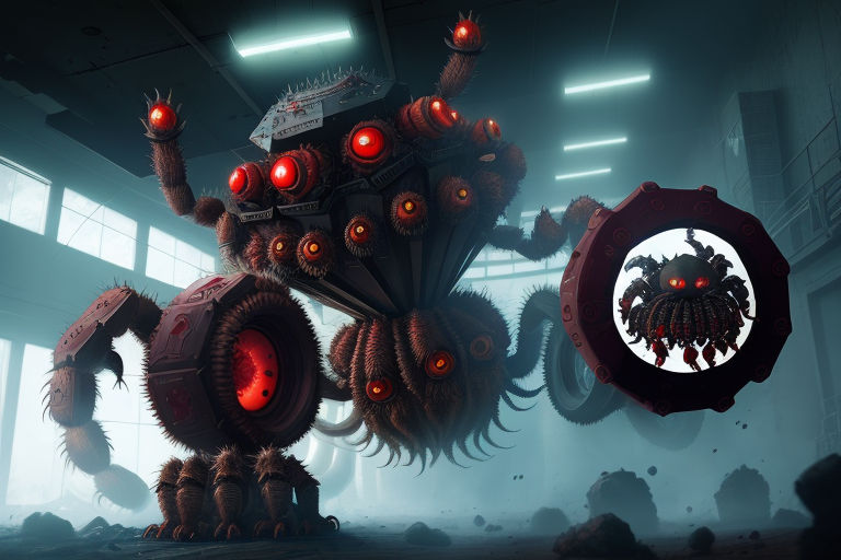 Giant gritty mechanical Cthulhu tarantula by Dead - Playground