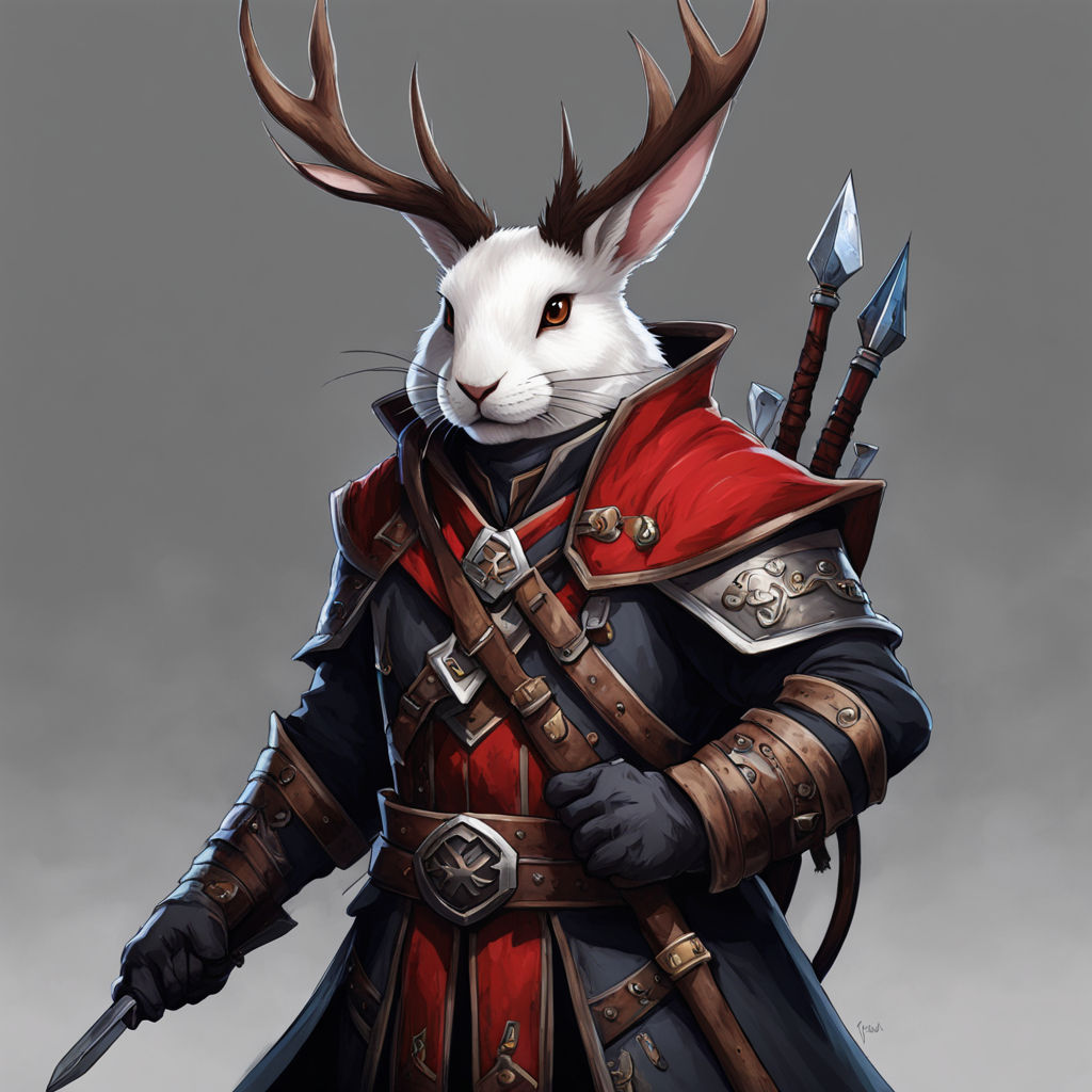 Evil rogue dnd Rabbit with antlers by Rina E. - Playground