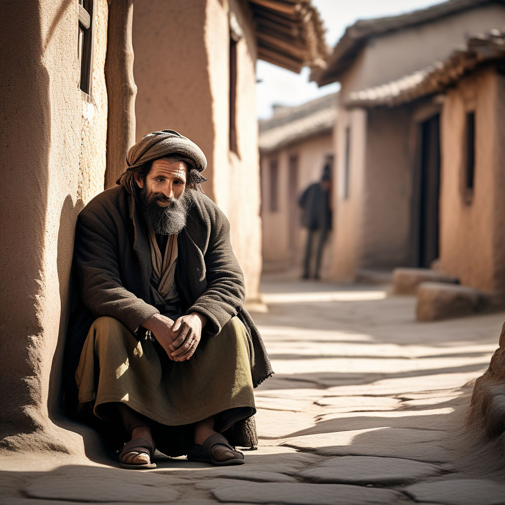 A beggar in his 30s in an ancient rural village by Magic John - Playground