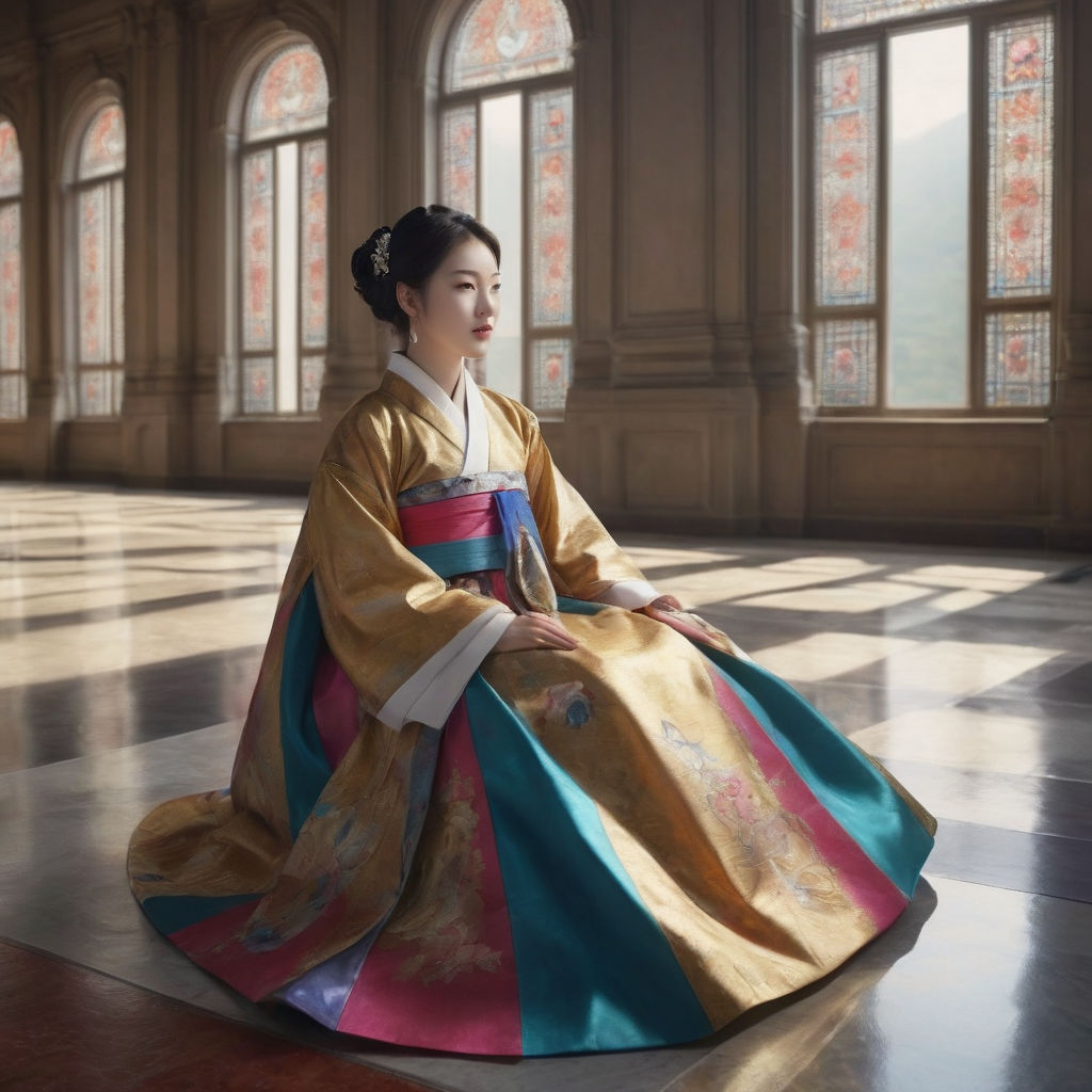 Korean princess adorned in traditional hanbok by Khushi Kumari - Playground