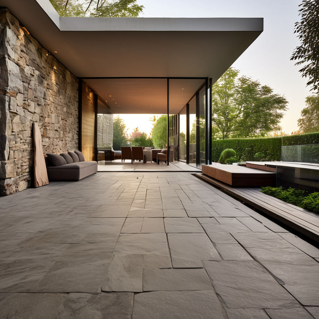 Stone cladding tiles at floor by Harsh Yadav - Playground