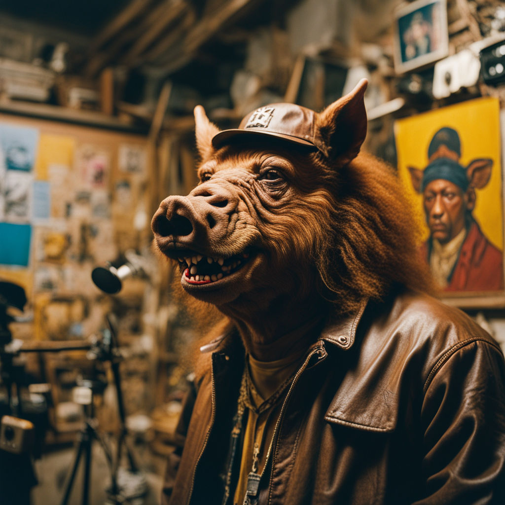 Boar man muppet character wearing hip hop outfit by bibouk7564 - Playground